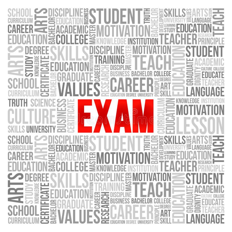 EXAM Word Cloud Collage, Education Concept Background Stock ...