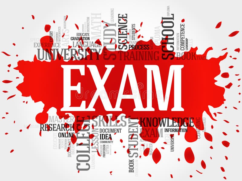 EXAM Word Cloud Collage, Education Concept Stock Illustration ...