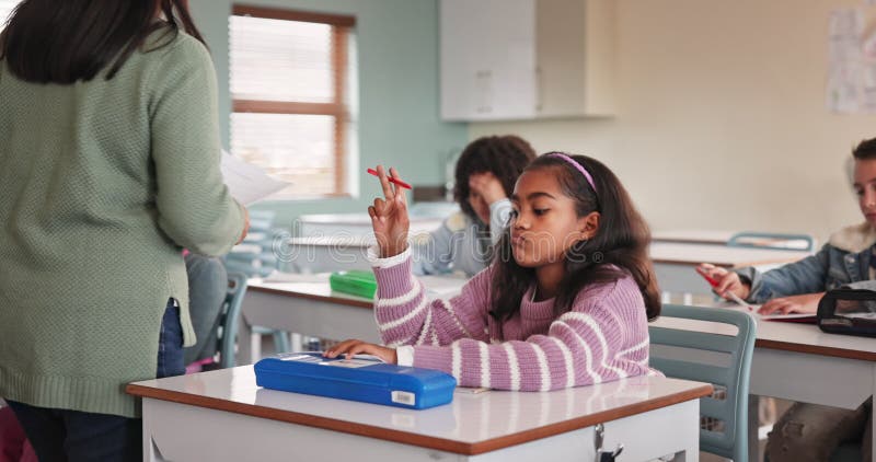 Exam, Hand and Students in Classroom with Paper, Learning and Pencil ...