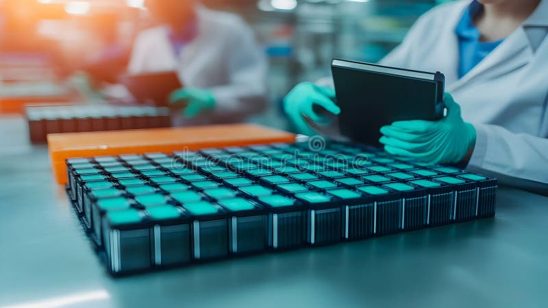 Examination of Advanced Battery Cells in a High-Tech Laboratory ...