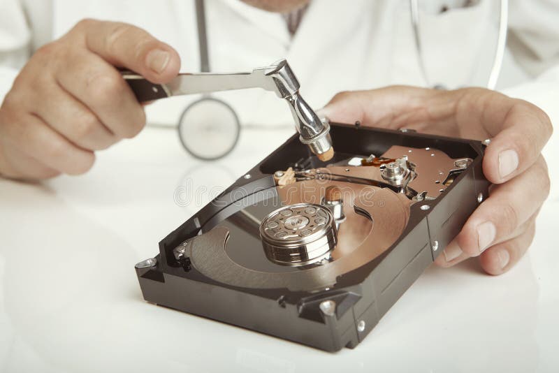 Examination of Broken Hdd by Pc Doctor Stock Image - Image of erasing ...
