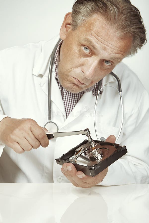 Examination of Broken Hdd by Pc Doctor Stock Photo - Image of digital ...