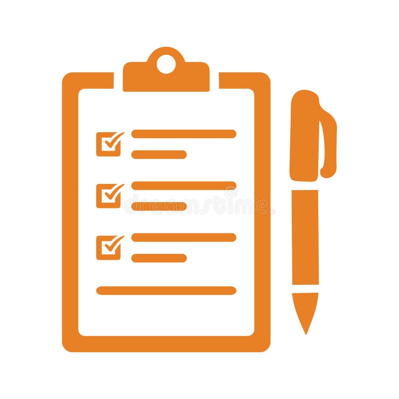 Examination, Checklist, List Icon. Orange Vector Design Stock Vector ...