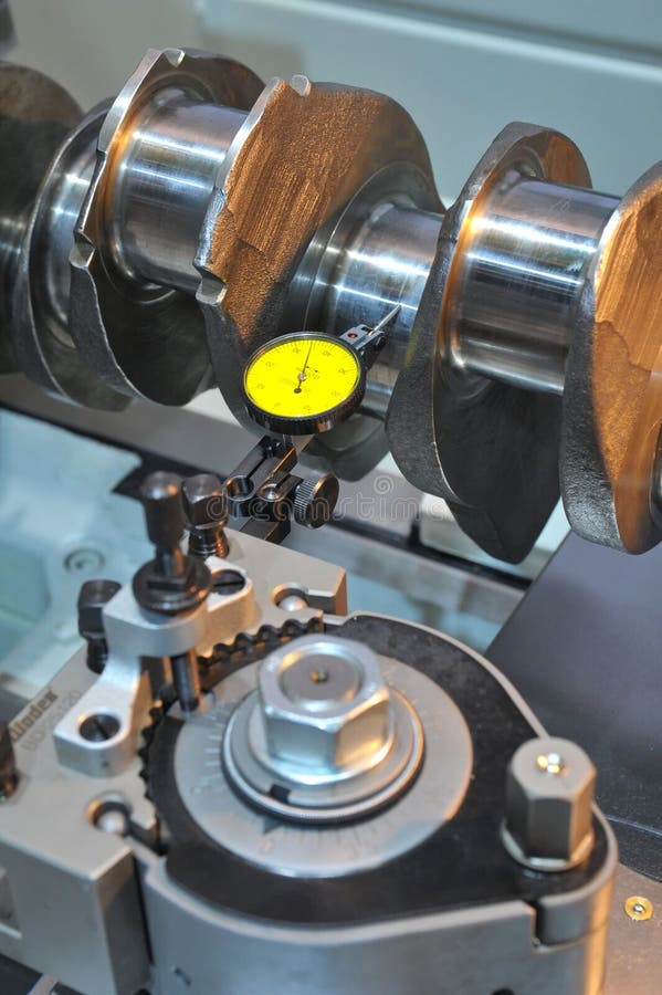 Examination of a Crankshaft Stock Photo - Image of mainshaft, equipment ...