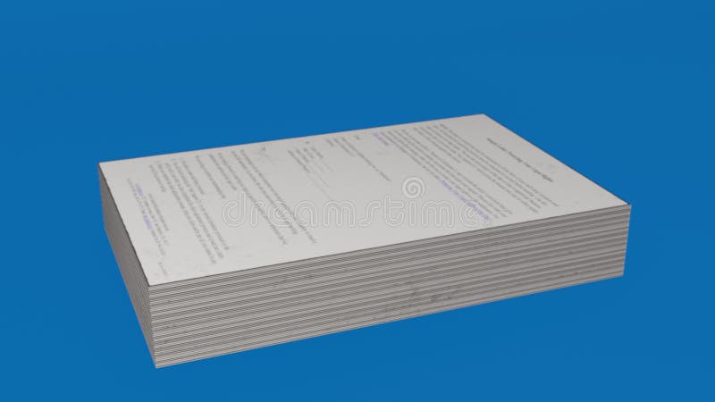 Examination Paper Stack with Blue Background Stock Image - Image of ...