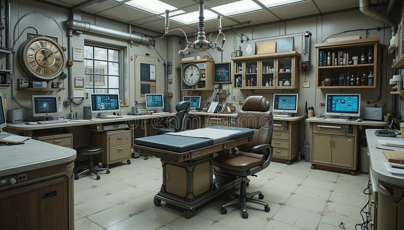 Inside Examination Room Setup with Computer Screens and Equipment Stock ...