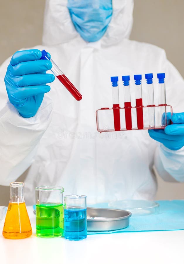 Examine Blood in the Laboratory. Selective Focus Stock Image - Image of ...