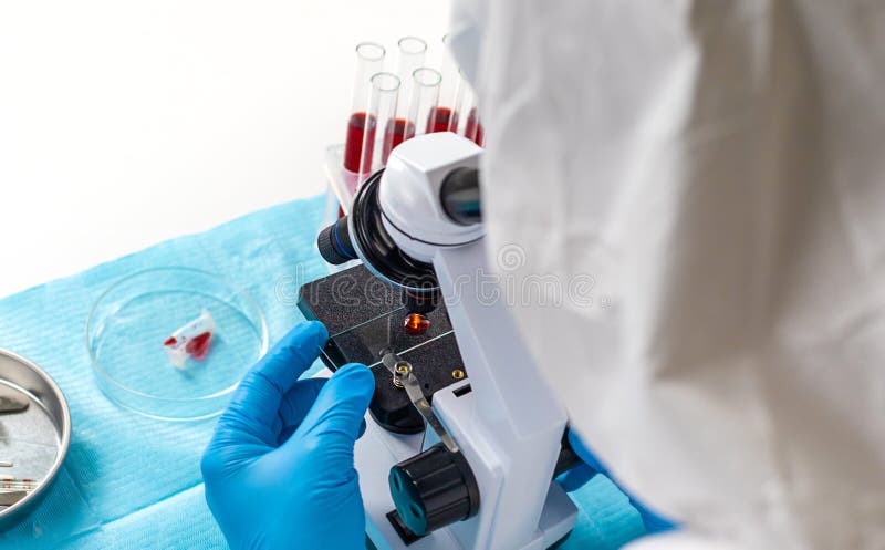 Examine Blood in the Laboratory. Selective Focus Stock Photo - Image of ...