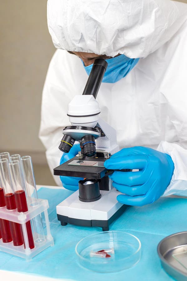 Examine Blood in the Laboratory. Selective Focus Stock Image - Image of ...