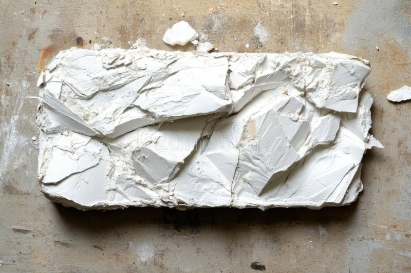 Examine Concrete Slab Piece with White Rough Texture As Cracking ...