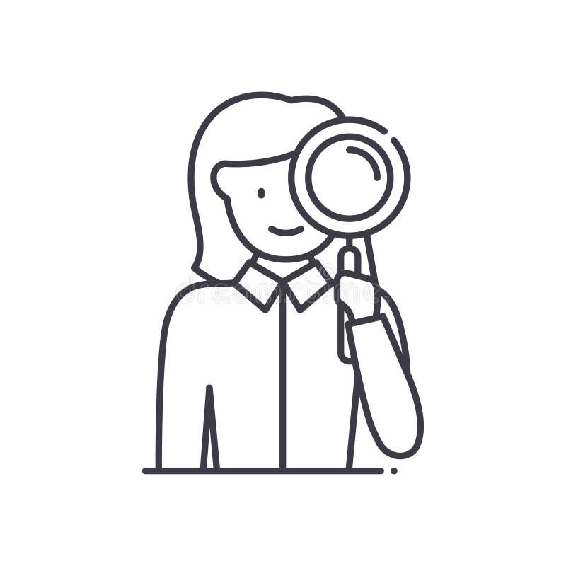 Examine Icon, Linear Isolated Illustration, Thin Line Vector, Web ...