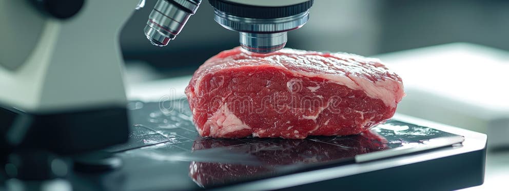 Examine Meat in a Lab Under a Microscope. Generated by Ai Stock Image ...