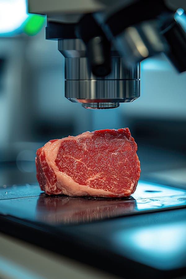 Examine Meat in a Lab Under a Microscope. Generated by Ai Stock Image ...