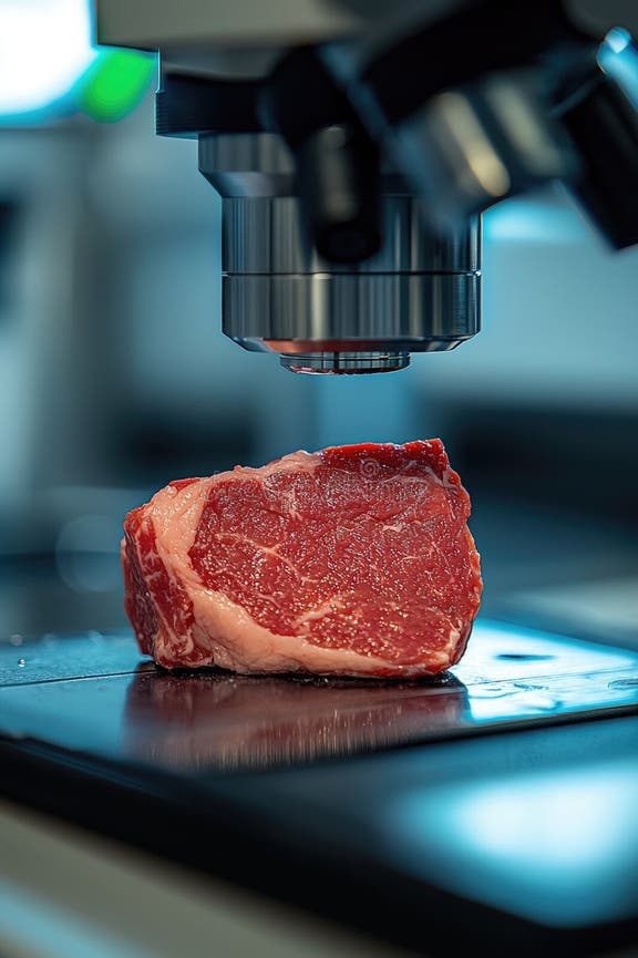 Examine Meat in a Lab Under a Microscope. Generated by Ai Stock Image ...