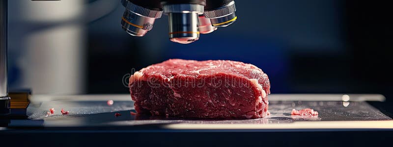 Examine Meat in a Lab Under a Microscope. Generated by Ai Stock Photo ...