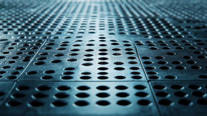 Examine Metal Surface with Holes and Texture, Showing a Patterned Grid ...