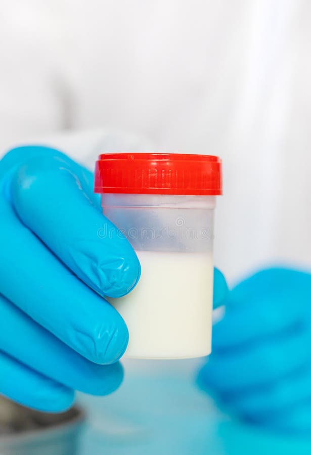 Examine Milk in the Laboratory. Selective Focus Stock Photo - Image of ...