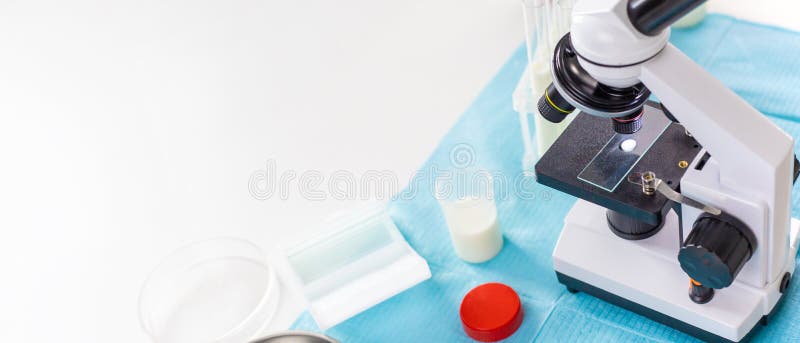 Examine Milk in the Laboratory. Selective Focus Stock Photo - Image of ...