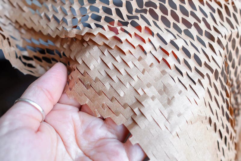 Examine the Packaging. Touch the Thin Brown Paper into the Grid Stock ...