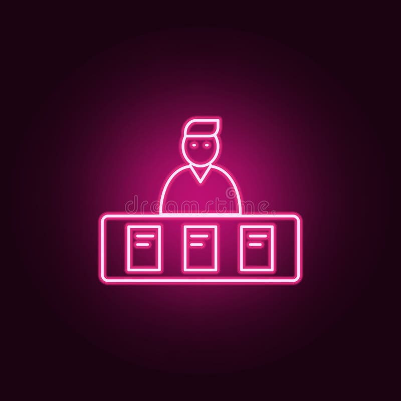 Examiner Icon. Elements of Interview in Neon Style Icons Stock ...