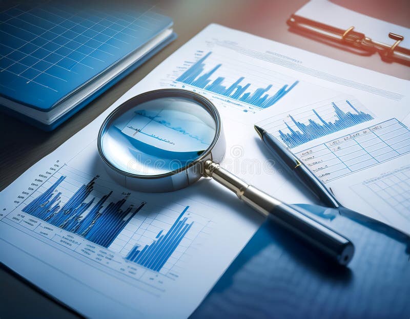 Examining and Analysis Processes, Featuring Elements Like Magnifying ...