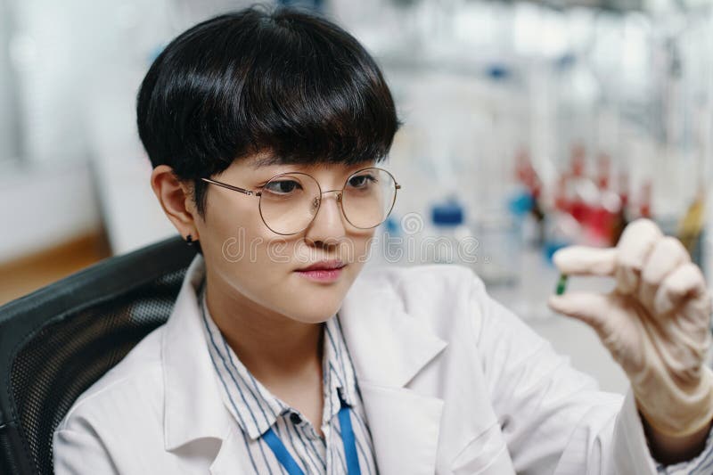 Examining Capsule in Laboratory Setting with Focused Expression Stock ...