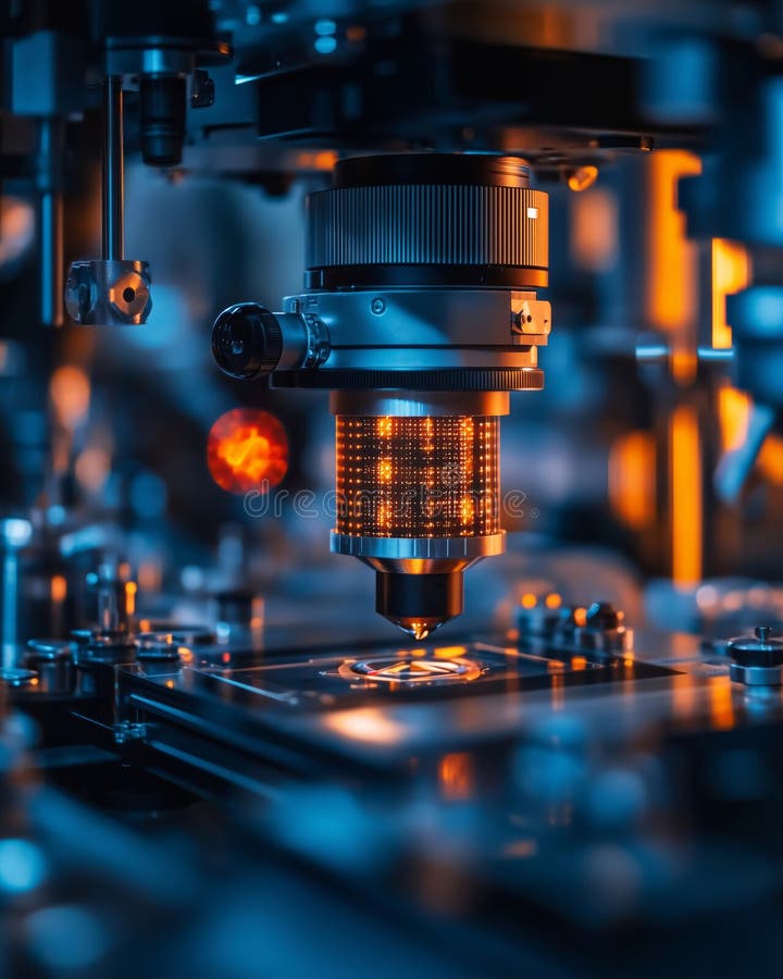 Examining a High-precision Optical Filter in Quantum Tech Stock Image ...