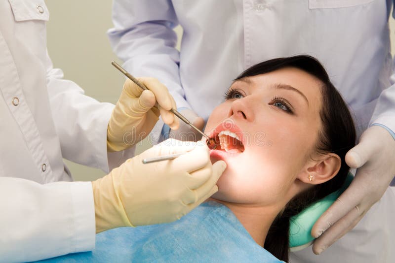 Examining teeth stock photo. Image of female, medicine - 6505288