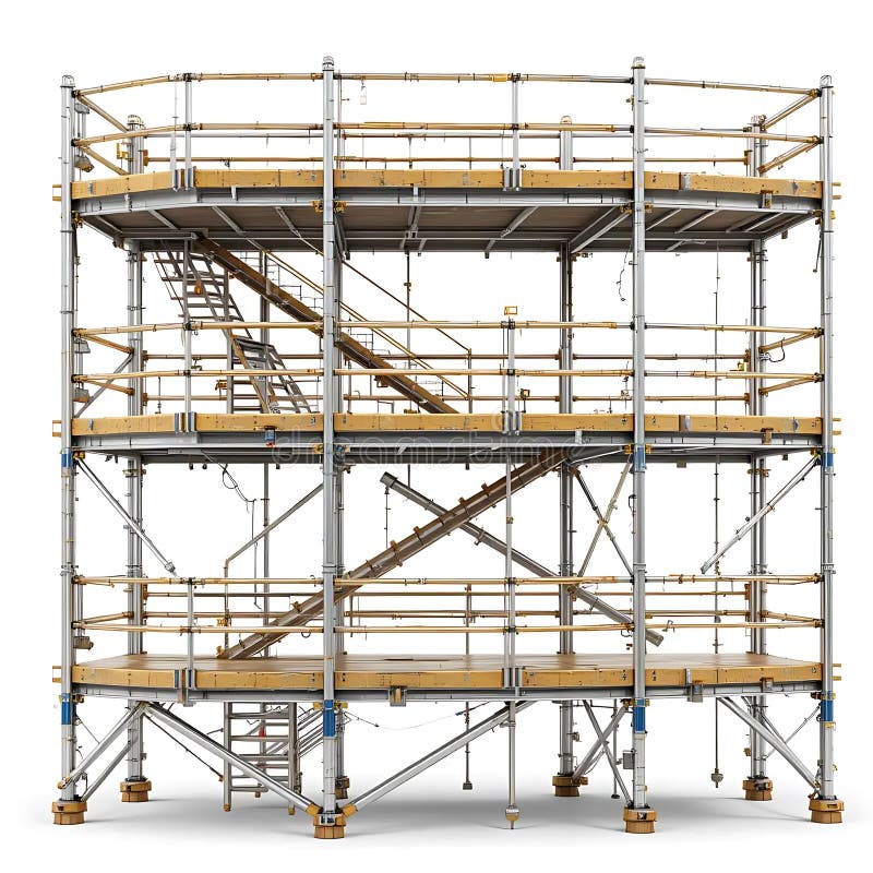 Examining a Three-story Scaffold Structure Used in Construction Work ...
