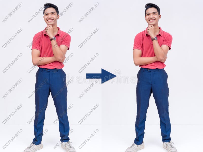 Before and after Example of AI Watermark Remover Tool Erasing ...