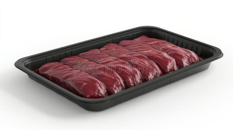 An Example of a Blank Plastic Beef Tray with a Black and White Label ...