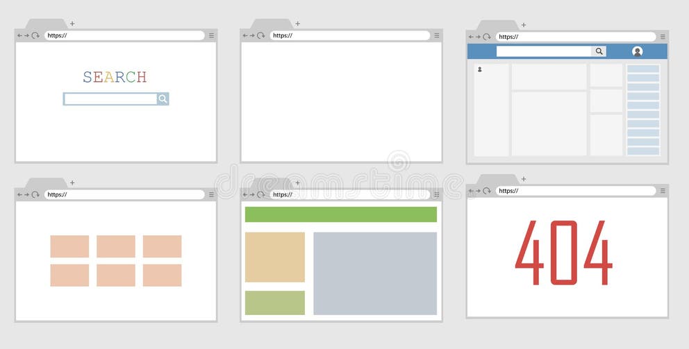 An Example of a Browser Window with an Open Web Page. Stock Vector ...