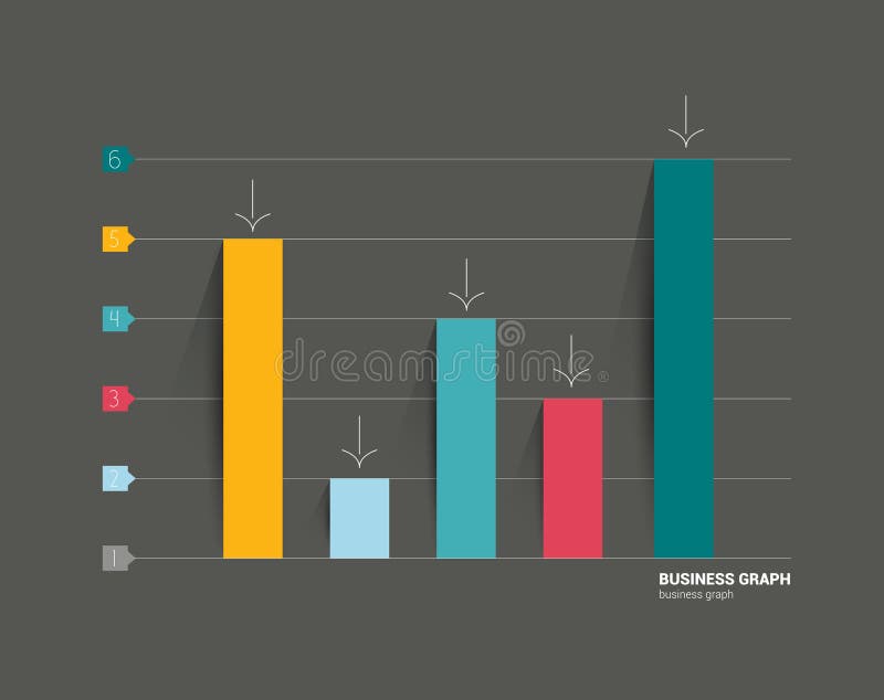 Example of Business Flat Design Graph on Black Background. Stock Vector ...