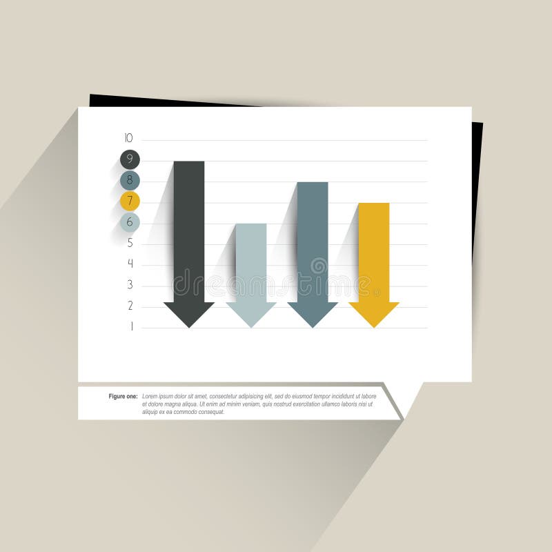 Example of Business Flat Design Graph on Black Background. Stock Vector ...