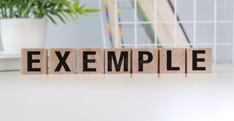 Example - Cube with Letters, Sign with Wooden Cubes Stock Photo - Image ...