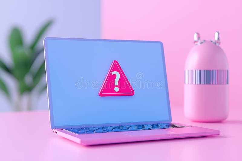 An Example of a 3D Rendering of an Alert Logo on a Laptop Computer ...