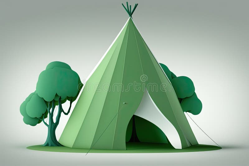Example of a Green Tent stock illustration. Illustration of light ...