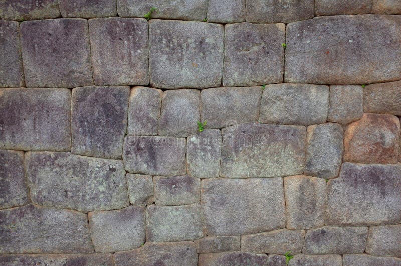Example of Inca Brickwork Inside Machu Picchu Stock Photo - Image of ...