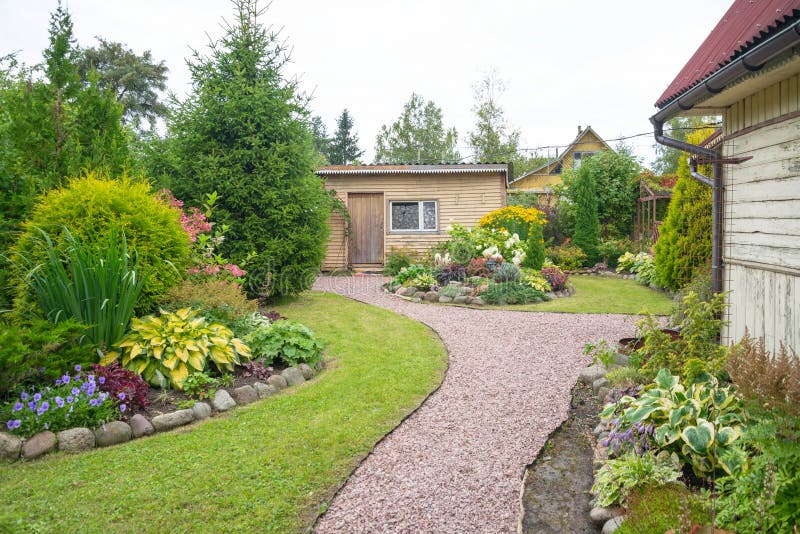 Example of Landscape Design in the Garden Stock Photo - Image of ...