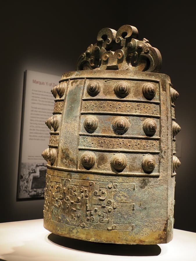 Large Antique Oval Chinese Bell Editorial Stock Image - Image of china ...