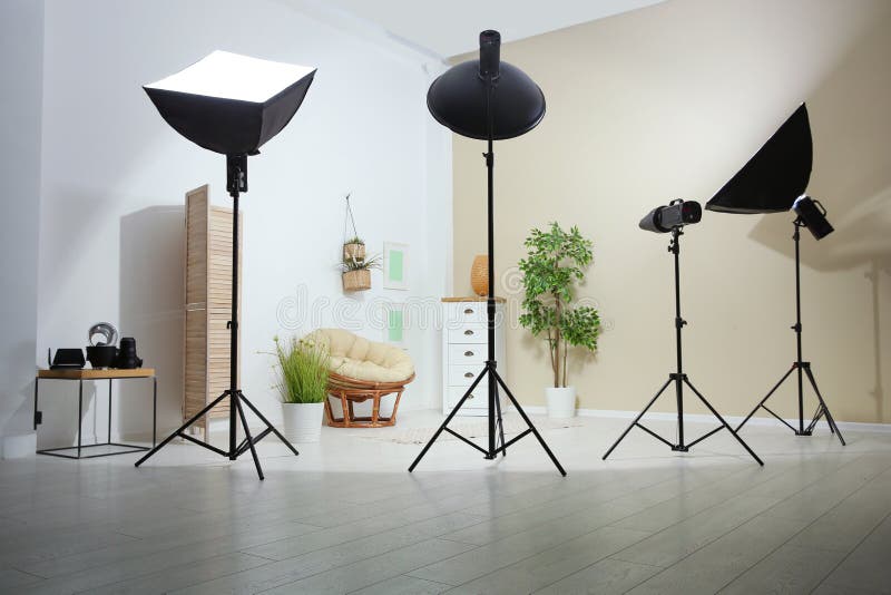 Example of Living Room Interior Design and Professional Equipment Stock ...