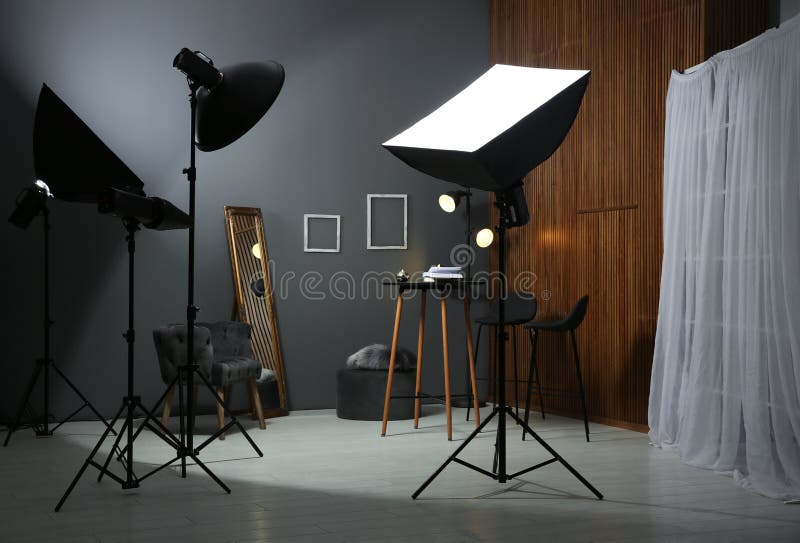 Example of Living Room Interior Design and Professional Equipment Stock ...