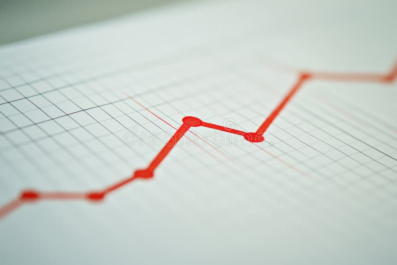 An Example of a Market Trend Graph in Red with a Beige Background and ...