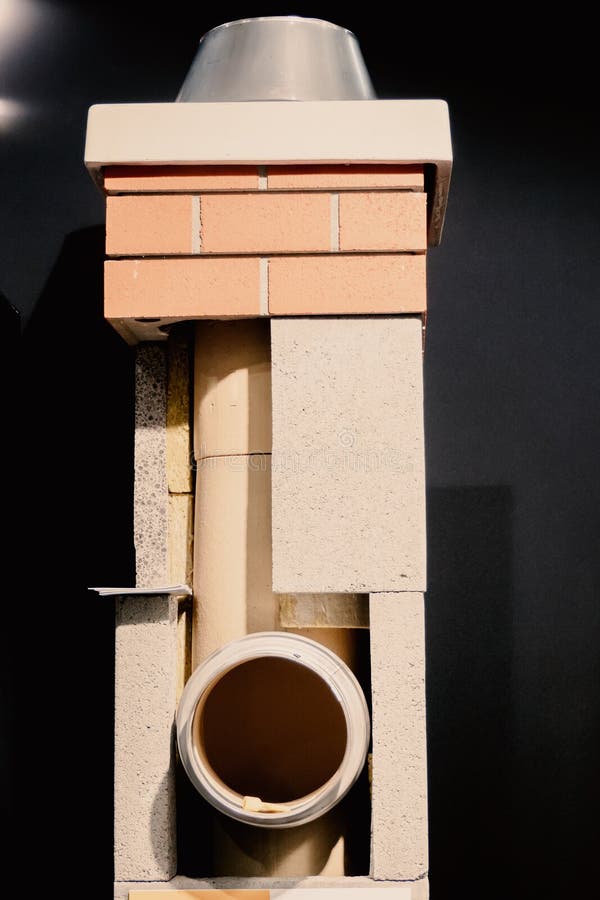An Example of a Modern Chimney in the Layout of the House Stock Photo ...