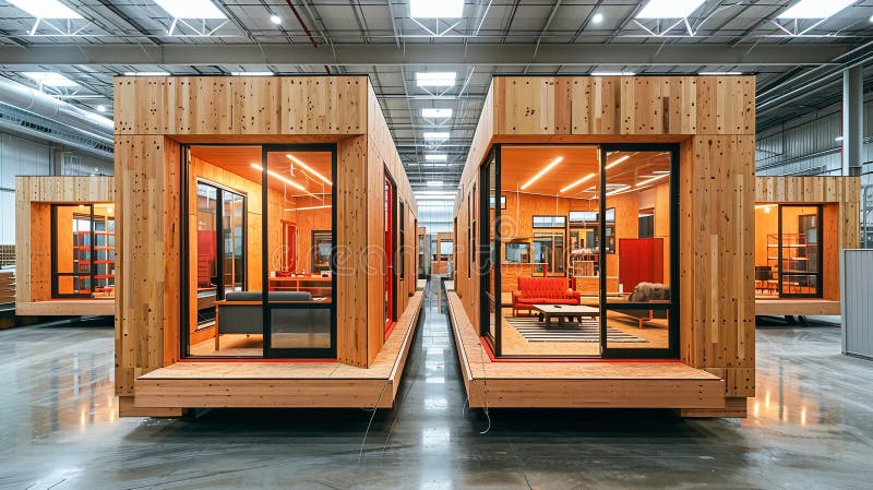 An Example of a Modular House Interior at the Exhibition. Modern ...