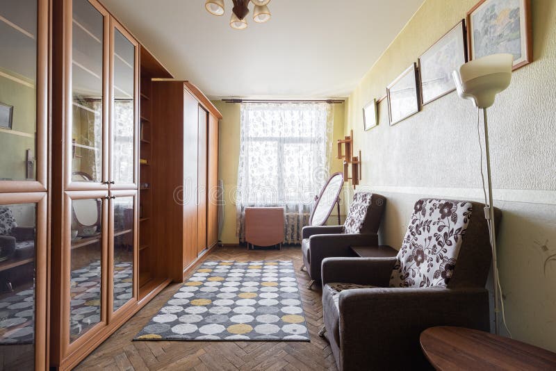 Example of Old Soviet Russian Poor Interior in Khruschev House Stock ...