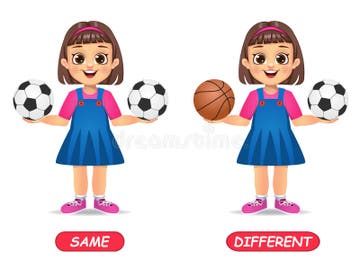 Opposite Adjectives Same Different Stock Illustrations – 3 Opposite ...