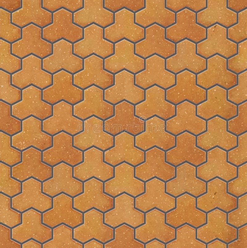 Trihex Brown Type Brick Pavers, Seamless Texture Stock Image - Image of ...