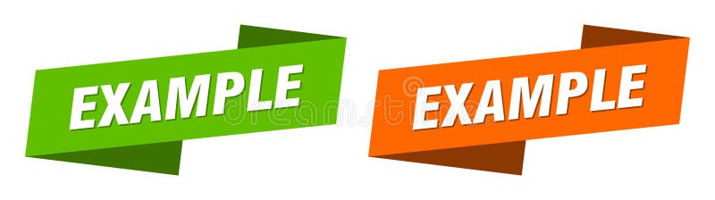 Example Banner. Example Ribbon Label Sign Set Stock Vector ...