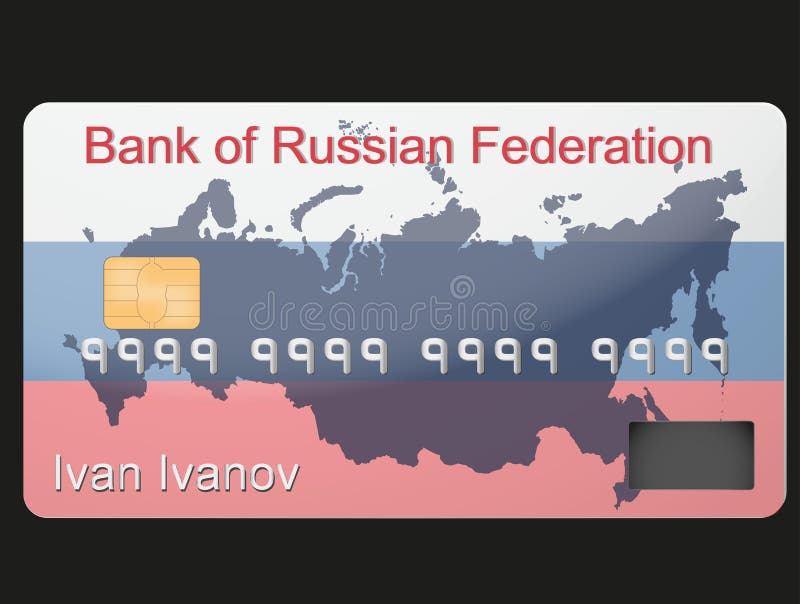 The Example of Russian Banking Credit Card. Stock Vector - Illustration ...